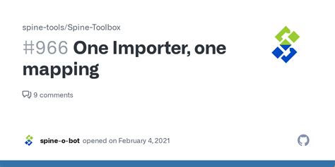 One Importer One Mapping · Issue 966 · Spine Toolsspine Toolbox · Github