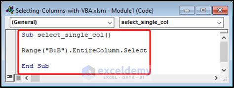 How To Select Columns With VBA Easy Ways ExcelDemy