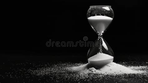 Counting Moments Classic Hourglass On Black Stock Illustration