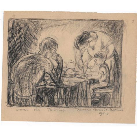1950 Lawrence Nelson Wilbur Our Daily Bread Drawing Chairish
