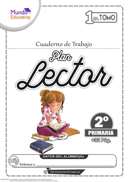 Cuaderno de Trabajo PLAN LECTOR para 2º Primaria I TOMO