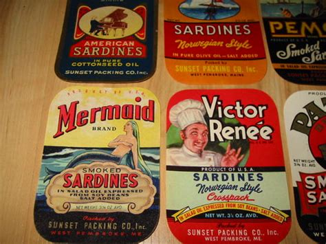 Society For The Appreciation Of The Lowly Tinned Sardine Vintage East Coast Labels