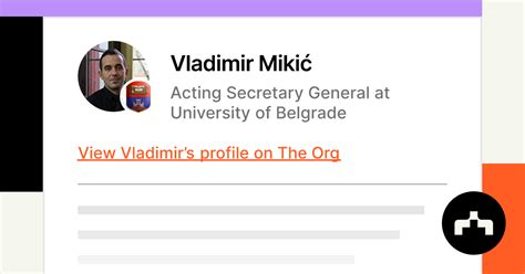 Vladimir Mikić Acting Secretary General At University Of Belgrade The Org