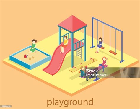 등각 투영 평면 3d 개념 웹 벡터 아이 놀이터 세트 3차원 형태에 대한 스톡 벡터 아트 및 기타 이미지 3차원 형태