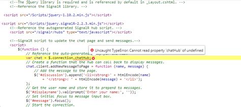 Mvc 5 Uncaught Typeerror Cannot Read Property Chathub Of Undefined Stack Overflow