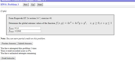 Solved HW6 Problem 3 Prev Up Next 3 Pts From Rogawski ET Chegg Com