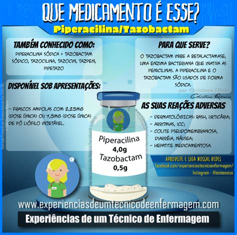 Que Medicamento é Esse Piperacilina Tazobactam Enfermagem Ilustrada