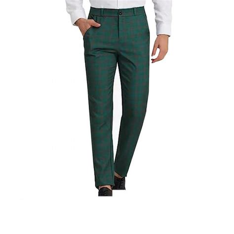Guzom Mens Dress Pants Casual Button Straight Leg Relaxed Fit Stretch