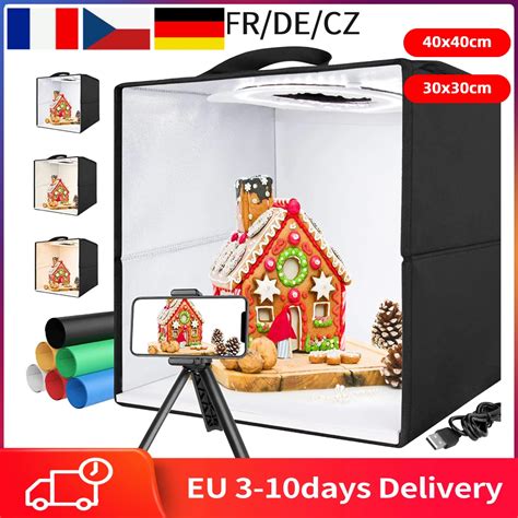 사진 스튜디오 조명 박스 40x40cm 사진 밝기 조절 가능 사진 배경 촬영 텐트 키트 카메라 장비용 Aliexpress
