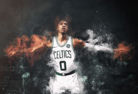 Jayson Tatum Boston Celtics Art Nba Sport Desing Desktop Background