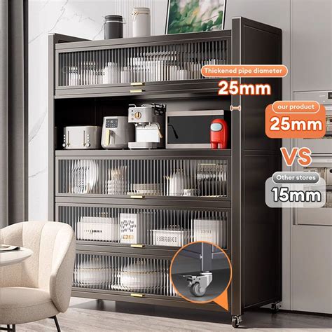 Kitchen Dust Cabinet Rack Dustproof Storage Cabinet Carbon Steel Multi