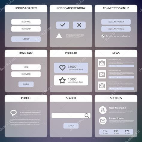 Flat Mobile Ui Design — Stock Vector © Yesman 41500337