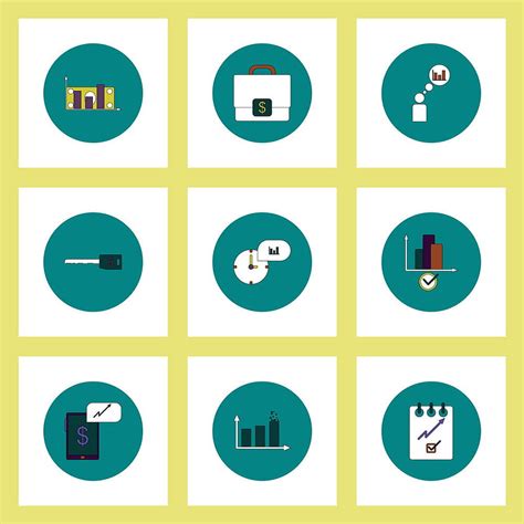 평면 스타일 비즈니스 벡터 아이콘 모음 Ai Eps Uidownload