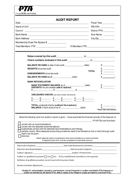 California Pta Audit Report Form Fill Out And Sign Online Dochub