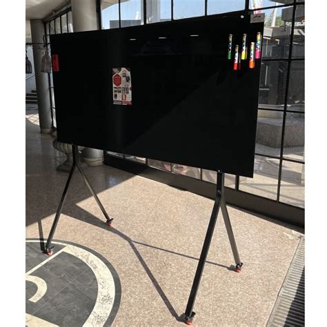 گلس برد مغناطیسی با پایه پرتابل و ایستاده تخته وایت برد شیشه ای