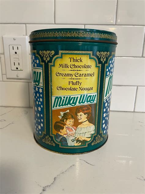 Vintage 1985 Milky Way Candy Bar Tin Can 7 12 Tall Etsy In 2022