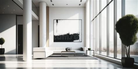 Hotel Or Office Building Lobby Floor With Modern Interior Stock