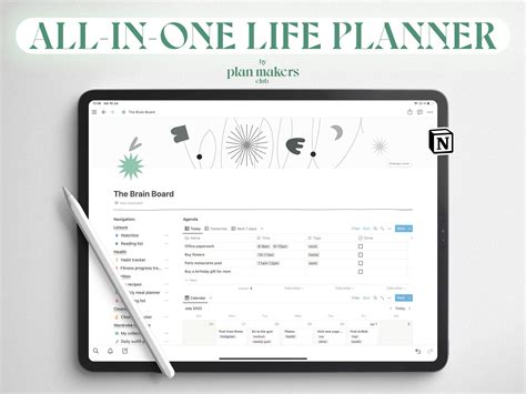 Notion Template Life Planner Monochrome Notion Dashboard Notion Planner