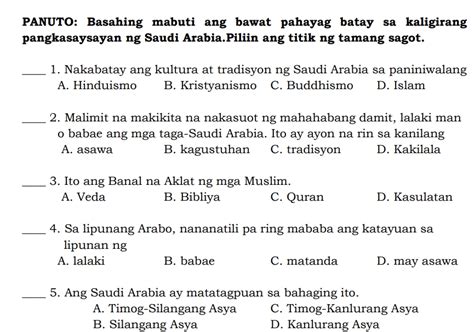PANUTO Basahing Mabuti Ang Bawat Pahayag StudyX