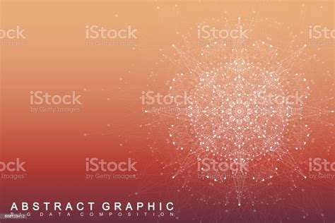 프랙탈 요소 연결 된 선과 점 들입니다 큰 복잡 한 데이터입니다 가상 배경 통신 또는 입자 화합물 디지털 데이터 시각화 최소한의 배열입니다 라인 총입니다 벡터 일러스트 레이