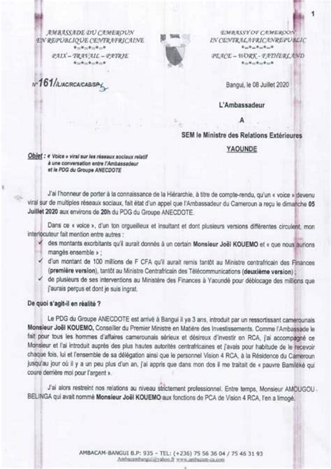 Cameroon Info Net Cameroun Affaire Amougou Belinga Et Ambassadeur