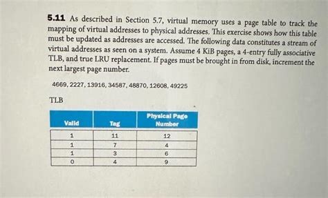 Solved 511 As Described In Section 57 Virtual Memory Uses
