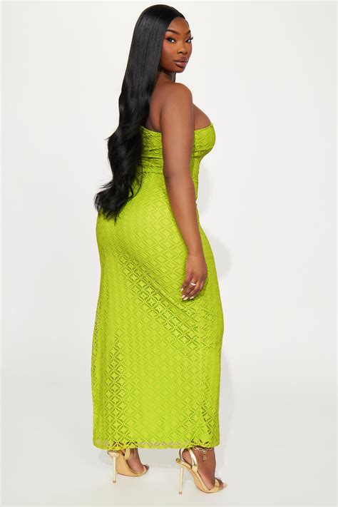 Allison Crochet Maxi Dress Lime Fashion Nova