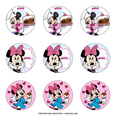 Minnie Mouse Cupcake Topper Printable