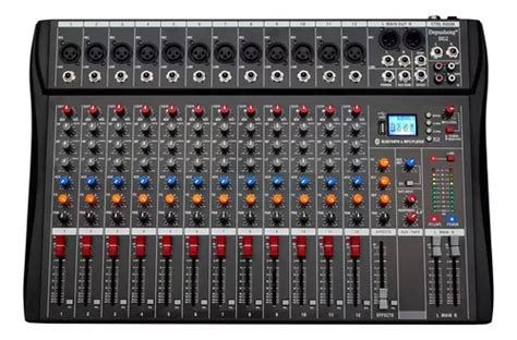 Depusheng Dx12 Mesa De Som 12 Canais Mixer Bt Interface Usb Parcelamento Sem Juros