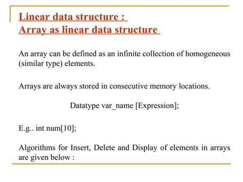 Unit Introduction To Data Structure PPT Programming Languages Computing