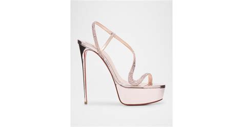 Christian Louboutin 150mm Rosalie Alta Strass Platform Slingback