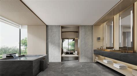 Modern Bathroom With Room Divider