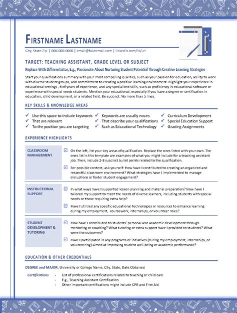 Teaching Assistant Resume Stand Out And Get Hired Distinctive Templates