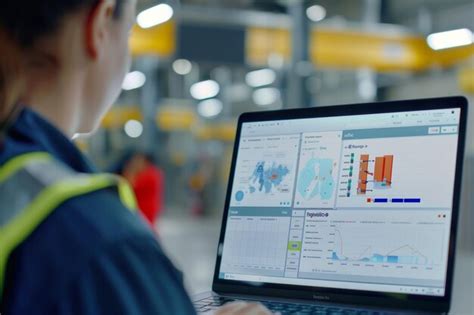 Employee Participating In Virtual Safety Training On Laptop With Detailed Realtime Graphics