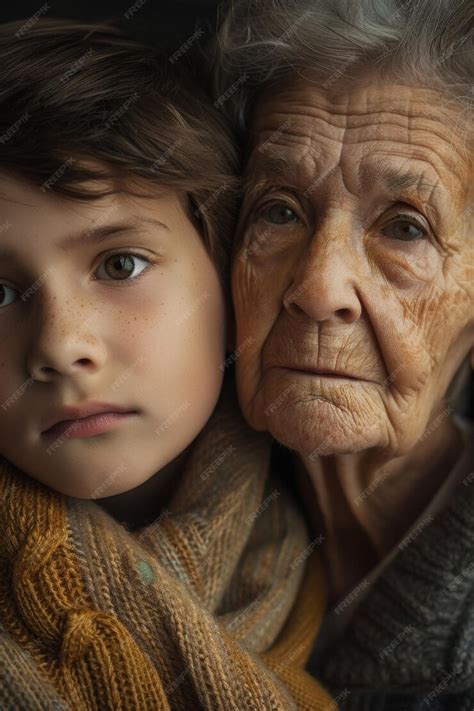 Grandmother With Her Grandson Generative Ai Premium Ai Generated Image