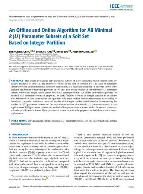 Pdf An Offline And Online Algorithm For All Minimal Ku Parameter