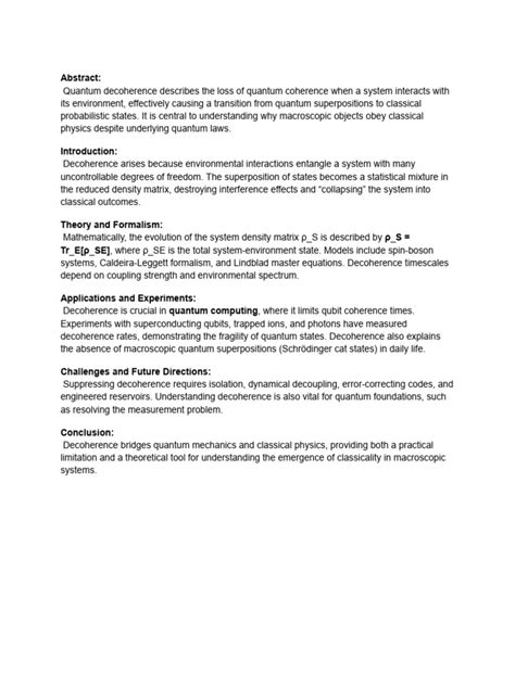 Quantum Decoherence And The Quantum To Classical Transition Pdf