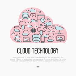 Cloud Computing Outline Web Concept With Character