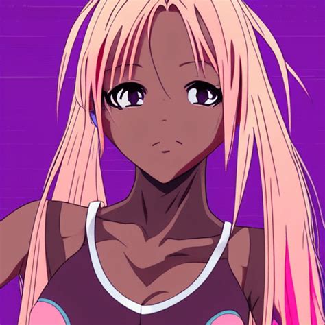 Brown Skin Anime Girl Cyber Punk Theme · Creative Fabrica