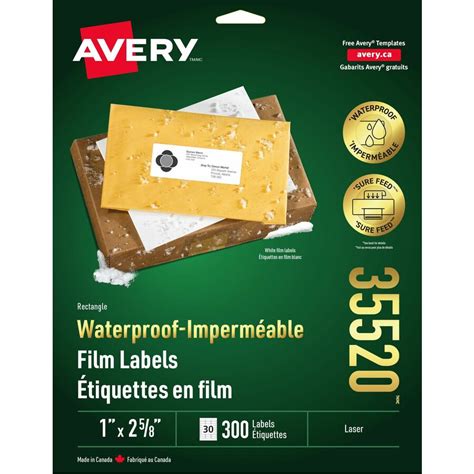 Avery Rectangle Waterproof Film Labels
