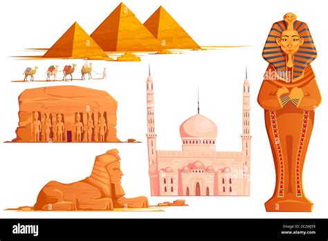 Vector Illustration Symbols Of Ancient Egypt Egyptian Gods Anubis And