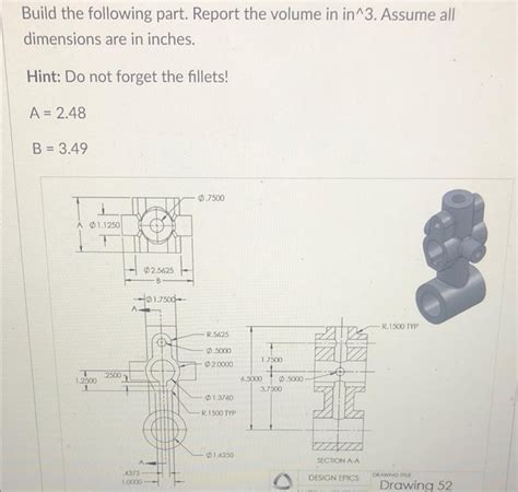 Solved Build The Following Part Report The Volume In In3