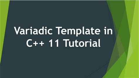 Variadic Template In C 11 Youtube