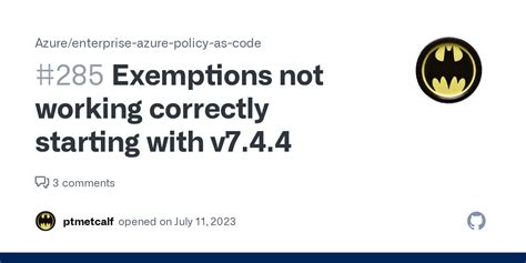 Exemptions Not Working Correctly Starting With V7 4 4 Issue 285