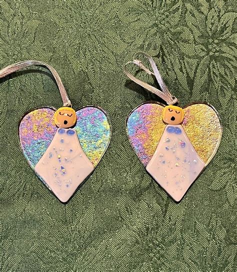 Fused Glass Angel Ornament Angel Angel Christmas Ornament Etsy
