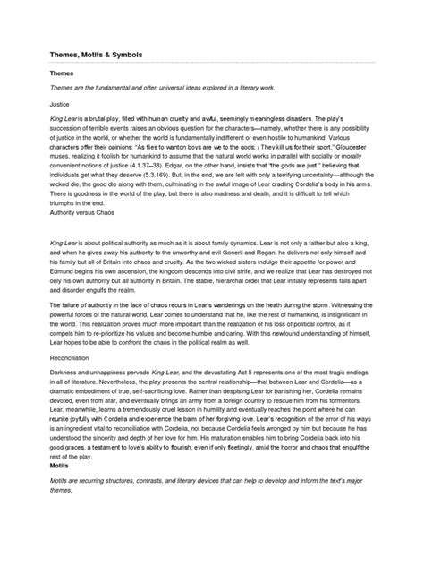 Themes Motifs Symbols Pdf King Lear Science