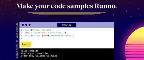 How To Embed Runnable Code Samples Using Runno Dev Community