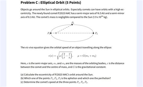 Problem C Elliptical Orbit Points Objects StudyX