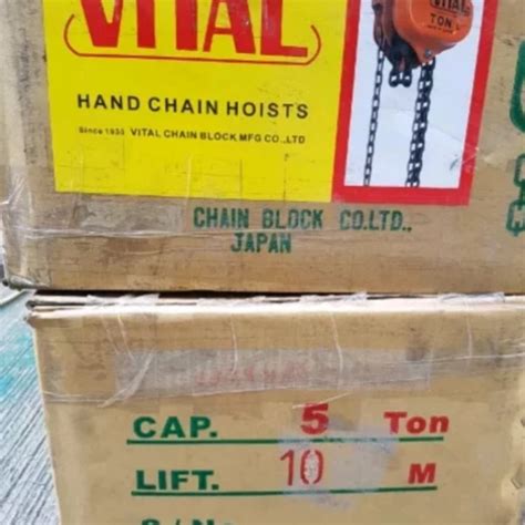 Jual BLOCK CHAIN CHAIN BLOCK VITAL 5 TON X 10 METER TAKEL HAND MANUAL CHAIN PULLEY BL