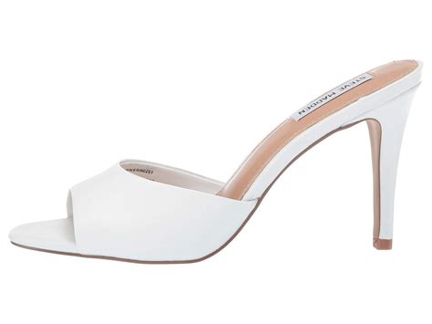 Steve Madden Suede Erin Heeled Mule White Leather High Heels Lyst